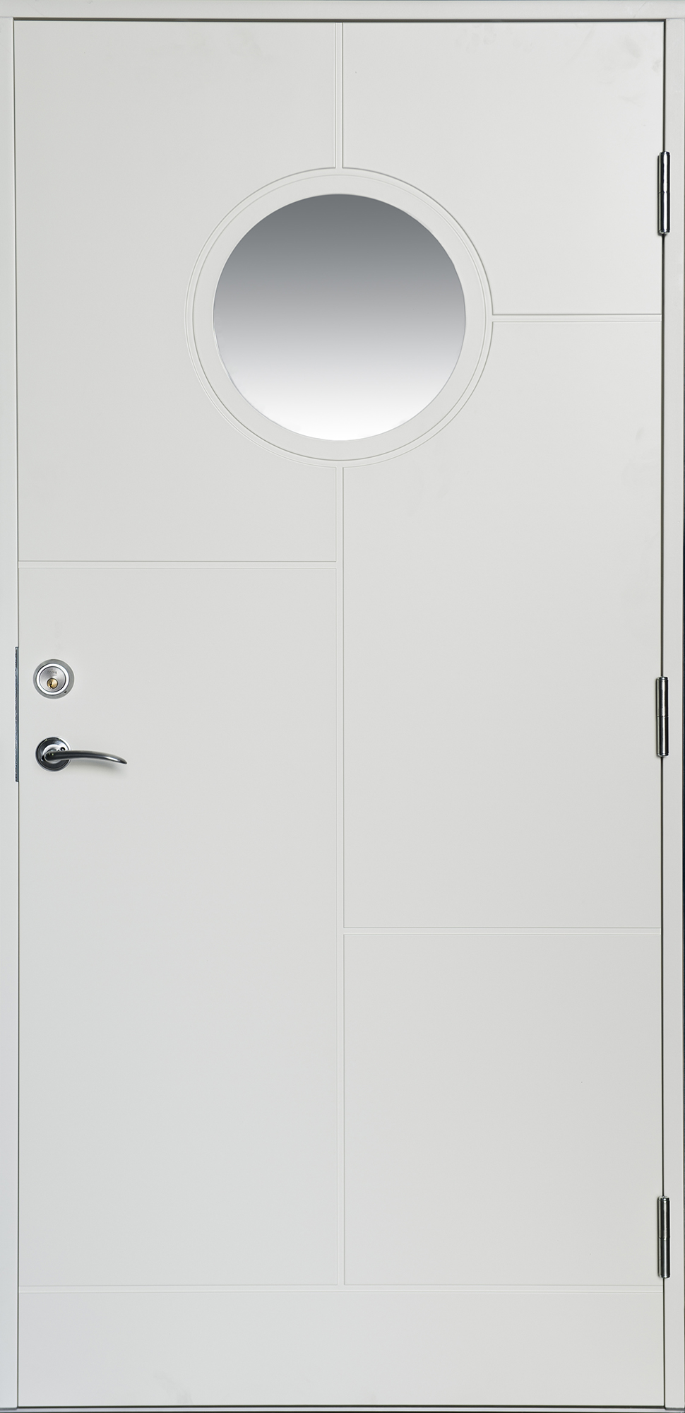 Ytterdør Stavern hvit 100x210 cm sotet glass høyrehengslet | Optimera.no