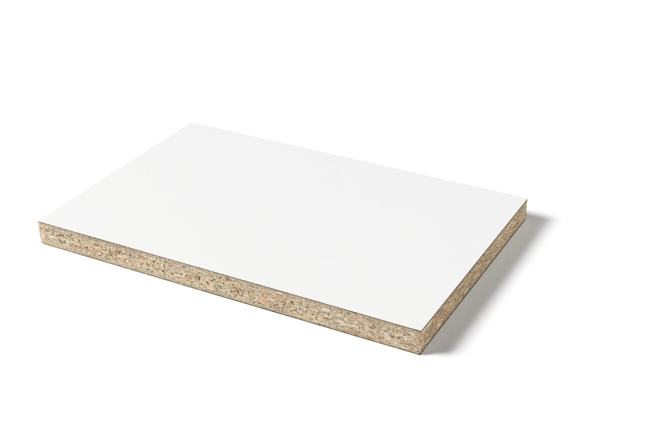 Hobbyplate spon melaminbelagt 19x2480x600 matt hvit | Optimera.no